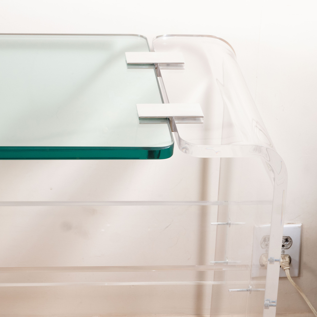 Rectangular lucite and glass waterfall console | Console Tables | John ...