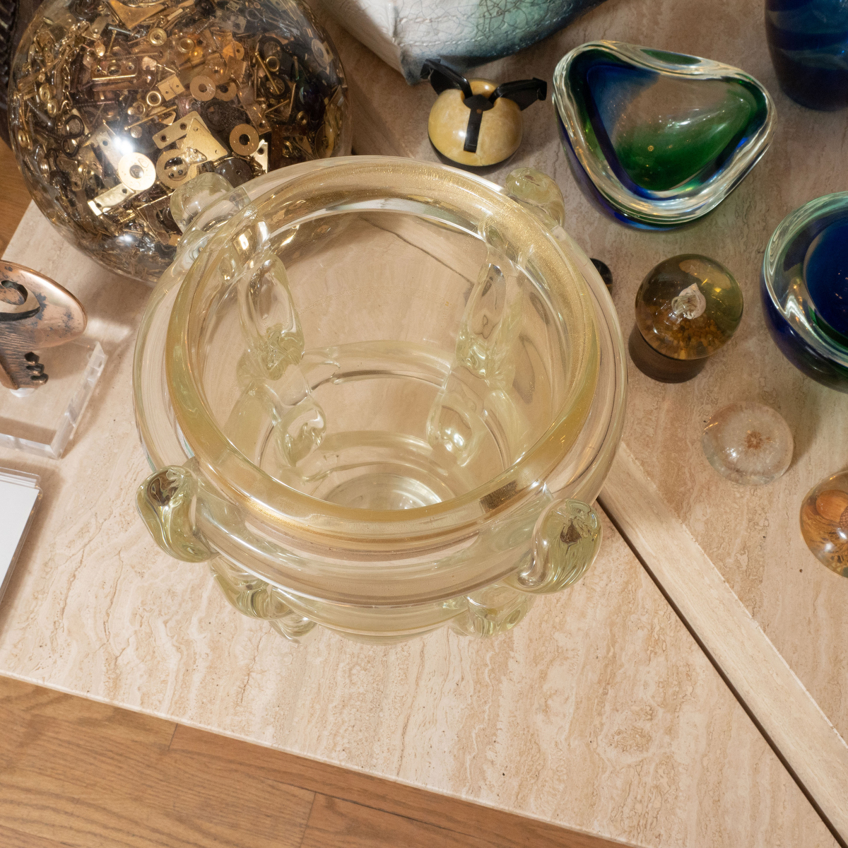 Murano glass vase with applied linear design | Vases | John Salibello