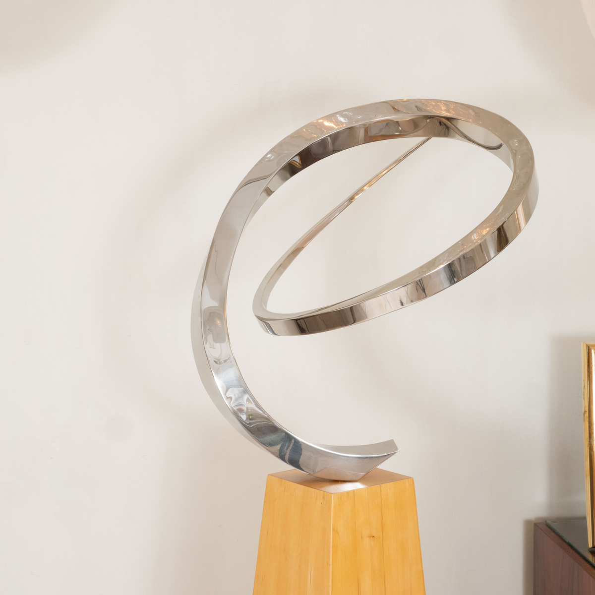 Kinetic metal spiral sculpture | Sculptures | John Salibello