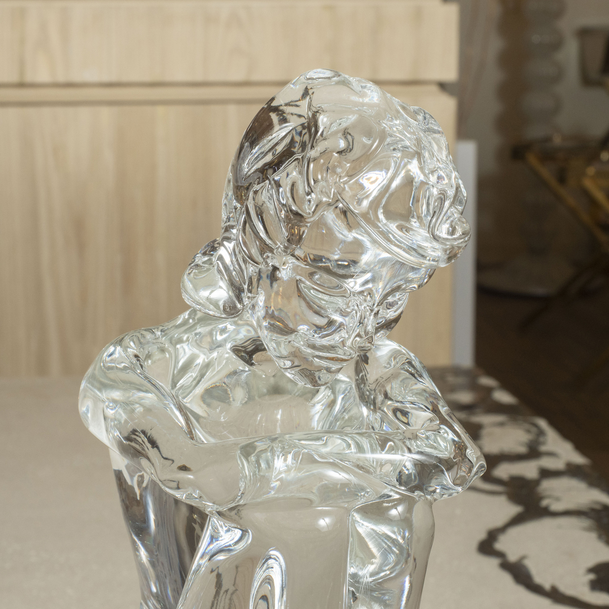 Pair of clear glass figure sculpture | Sculptures | John Salibello