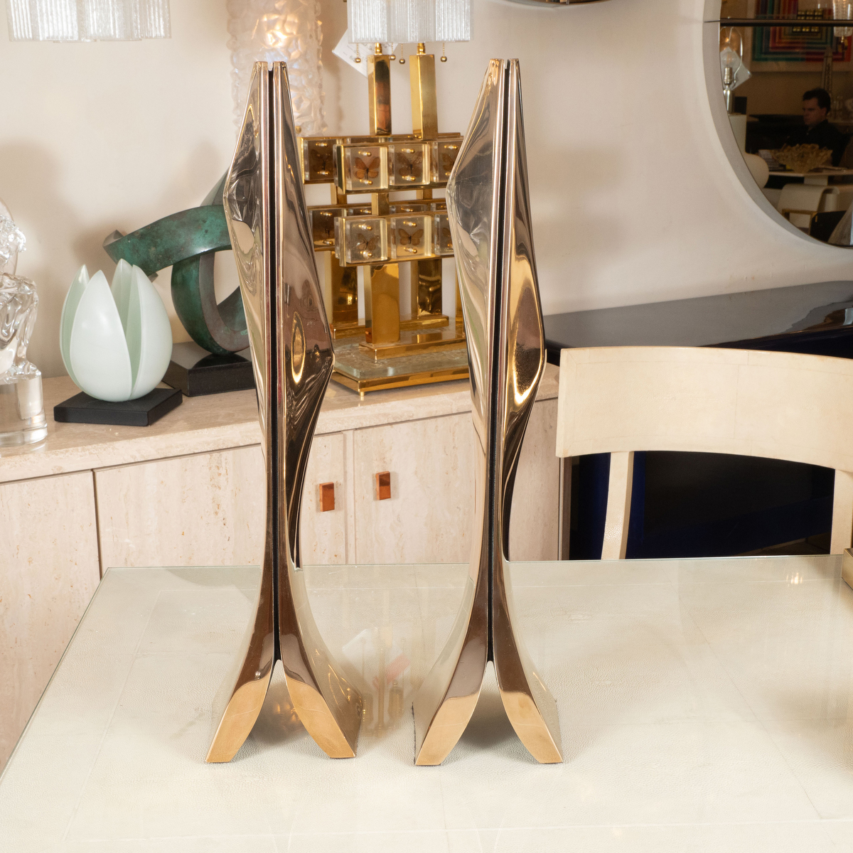 Pair of bronze vertical sculptures | Sculptures | John Salibello