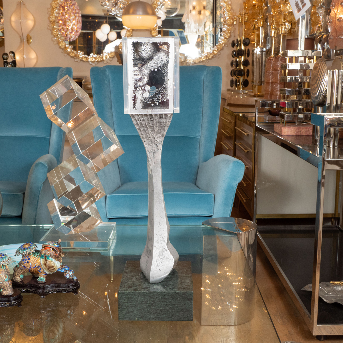 Abstract aluminum and lucite sculpture | Sculptures | John Salibello