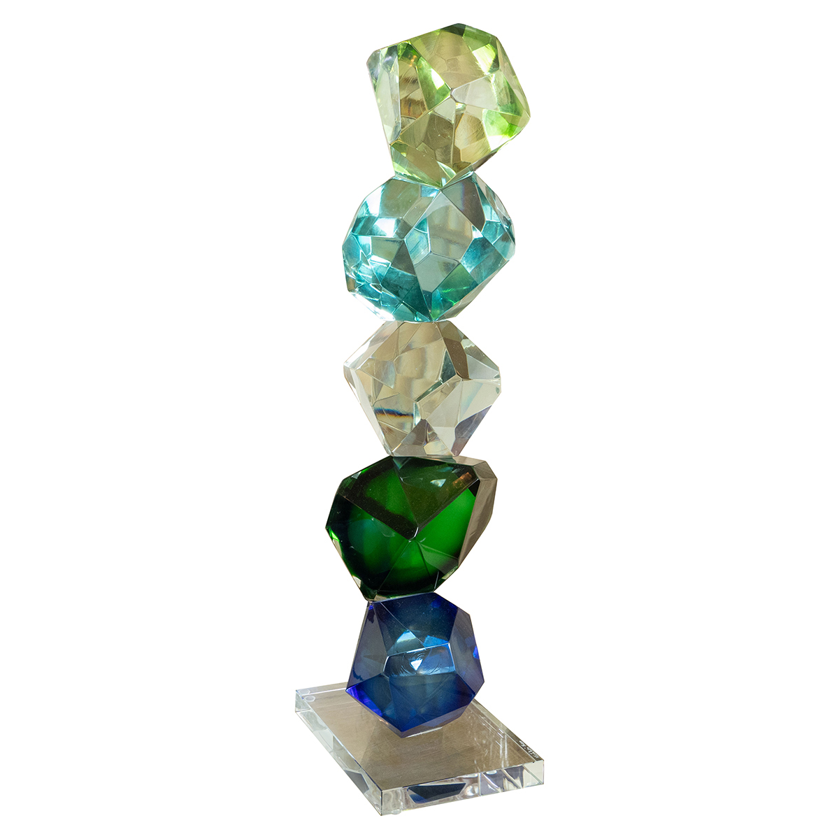 Glass sculpture composed of stacked jewel elements | Sculptures | John ...