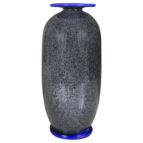 Bottleneck form blue speckled Murano glass vase | Vases | John Salibello