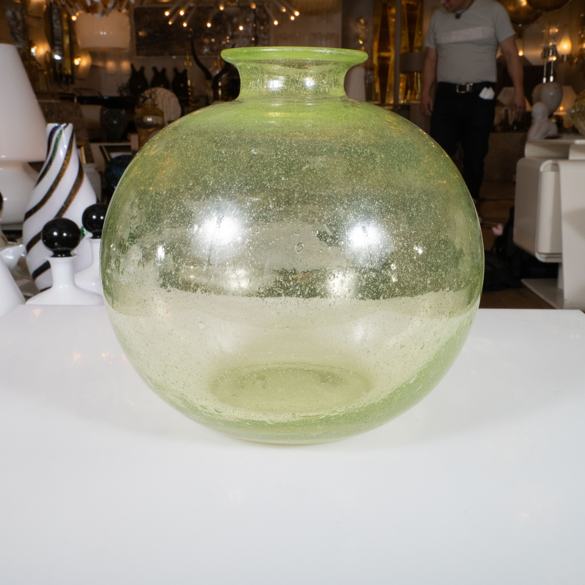 Gold fleck gourd form Murano glass vase | Vases | John Salibello