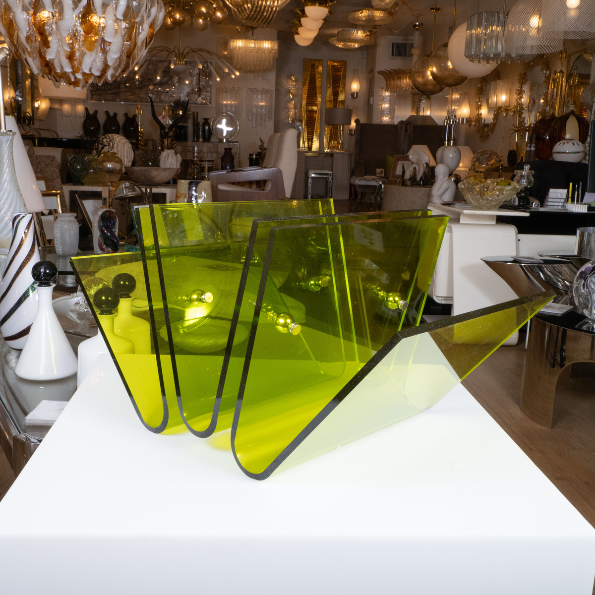 Lucite fan form magazine rack | Magazine Racks | John Salibello