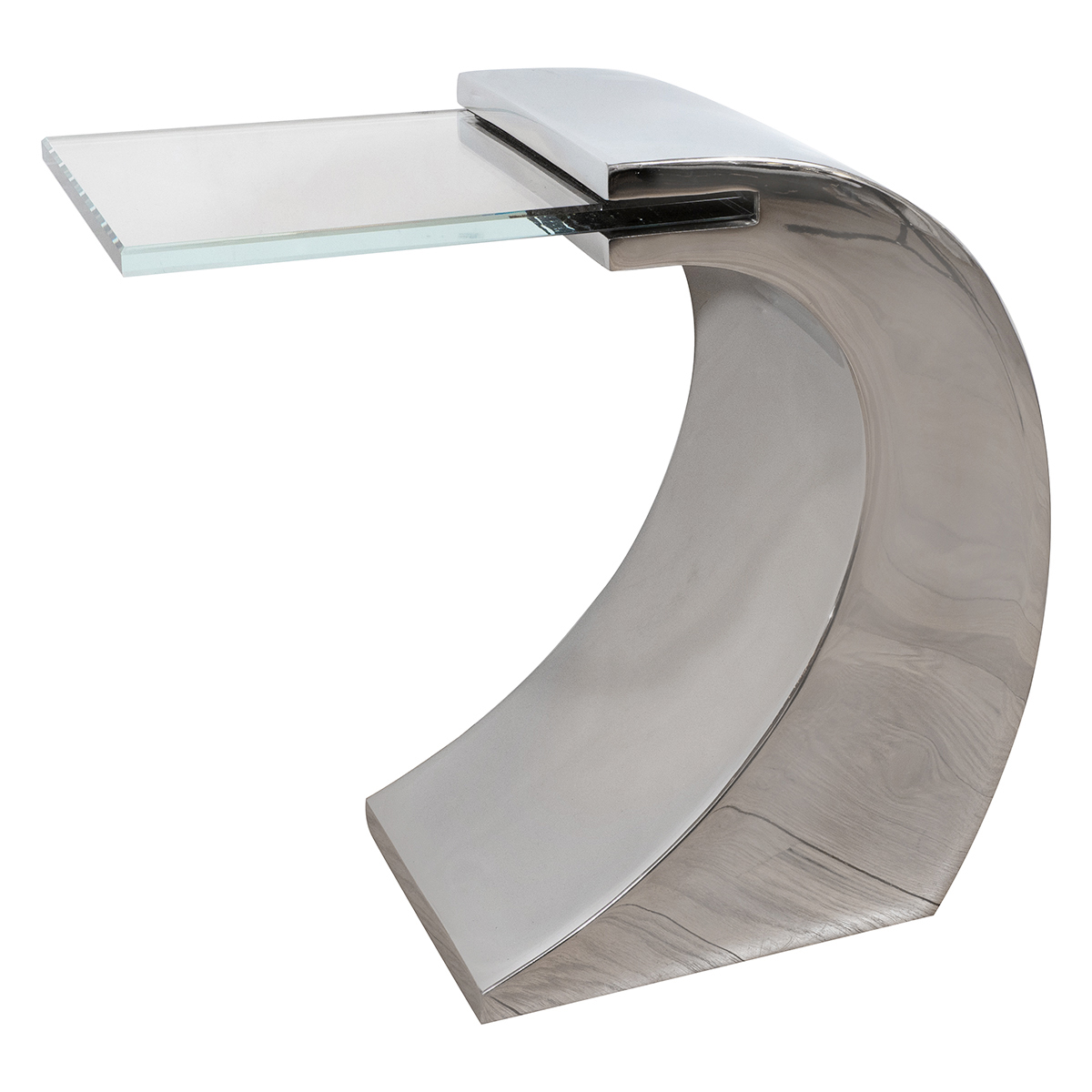 Curved polished nickel side table | Side & End Tables | John Salibello