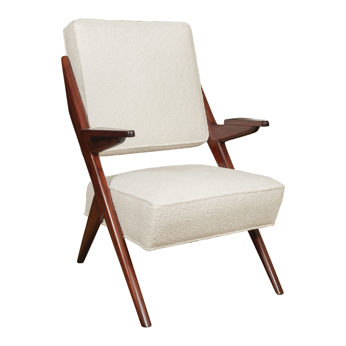 Pair of angular wood frame armchairs | Chairs | John Salibello