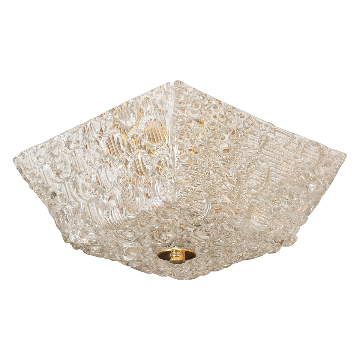 Textured square Murano glass fixture | Flush Mounts | John Salibello