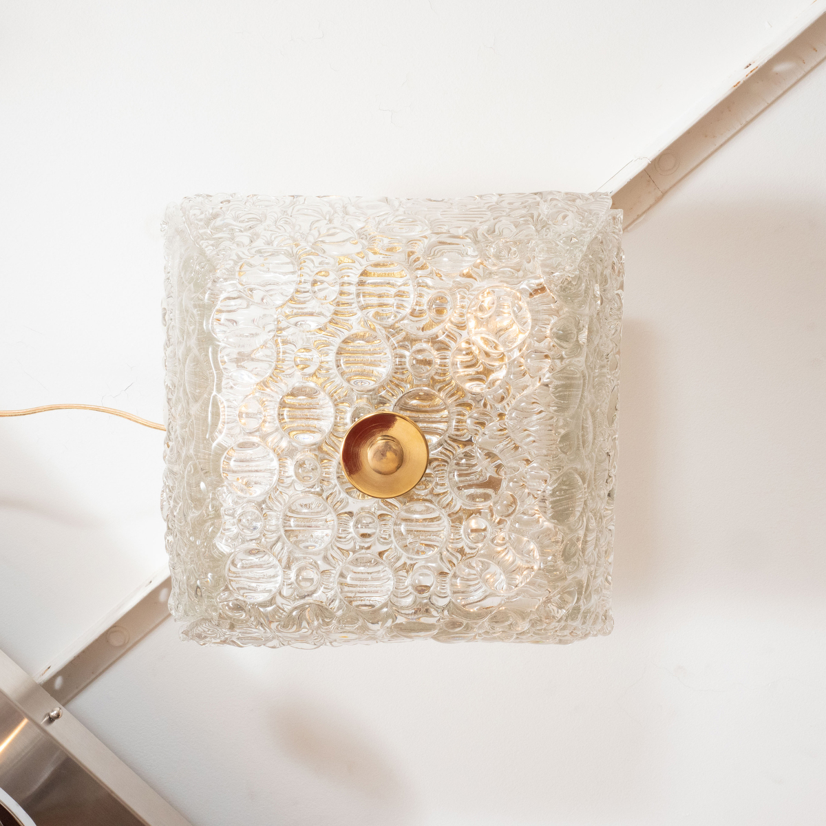 Textured square Murano glass fixture | Flush Mounts | John Salibello