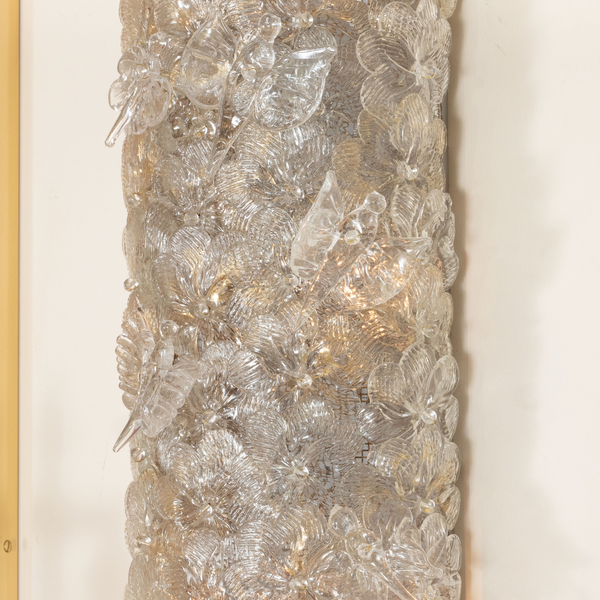 Rectangular smoked glass sconces with applied flowers | Sconces | John ...
