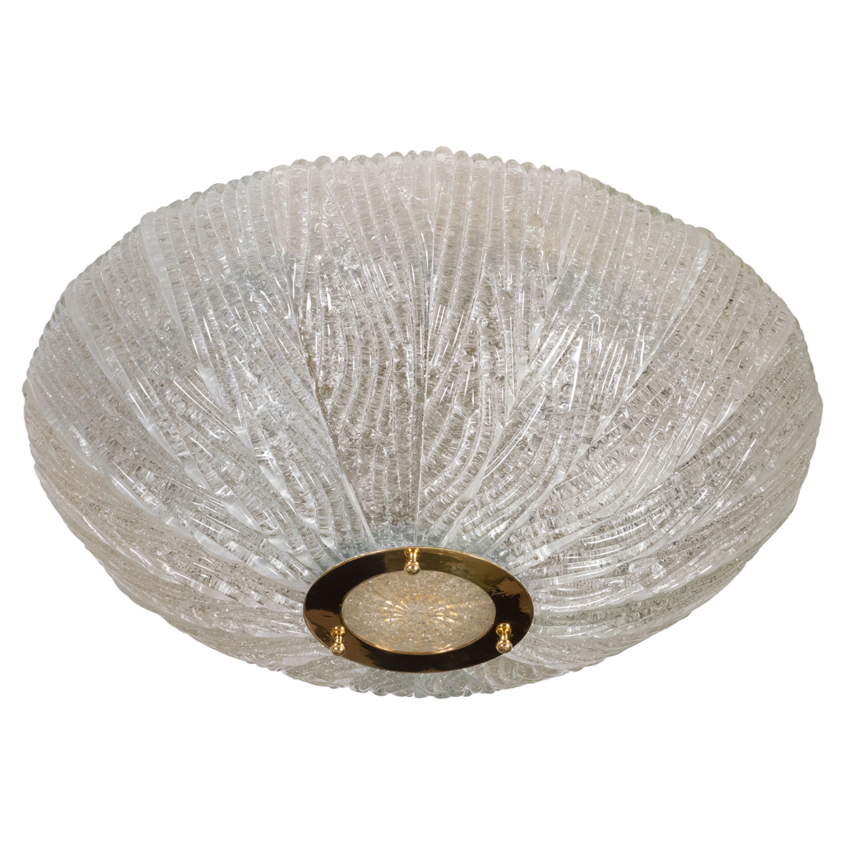 Circular textured glass flush mount | Flush Mounts | John Salibello