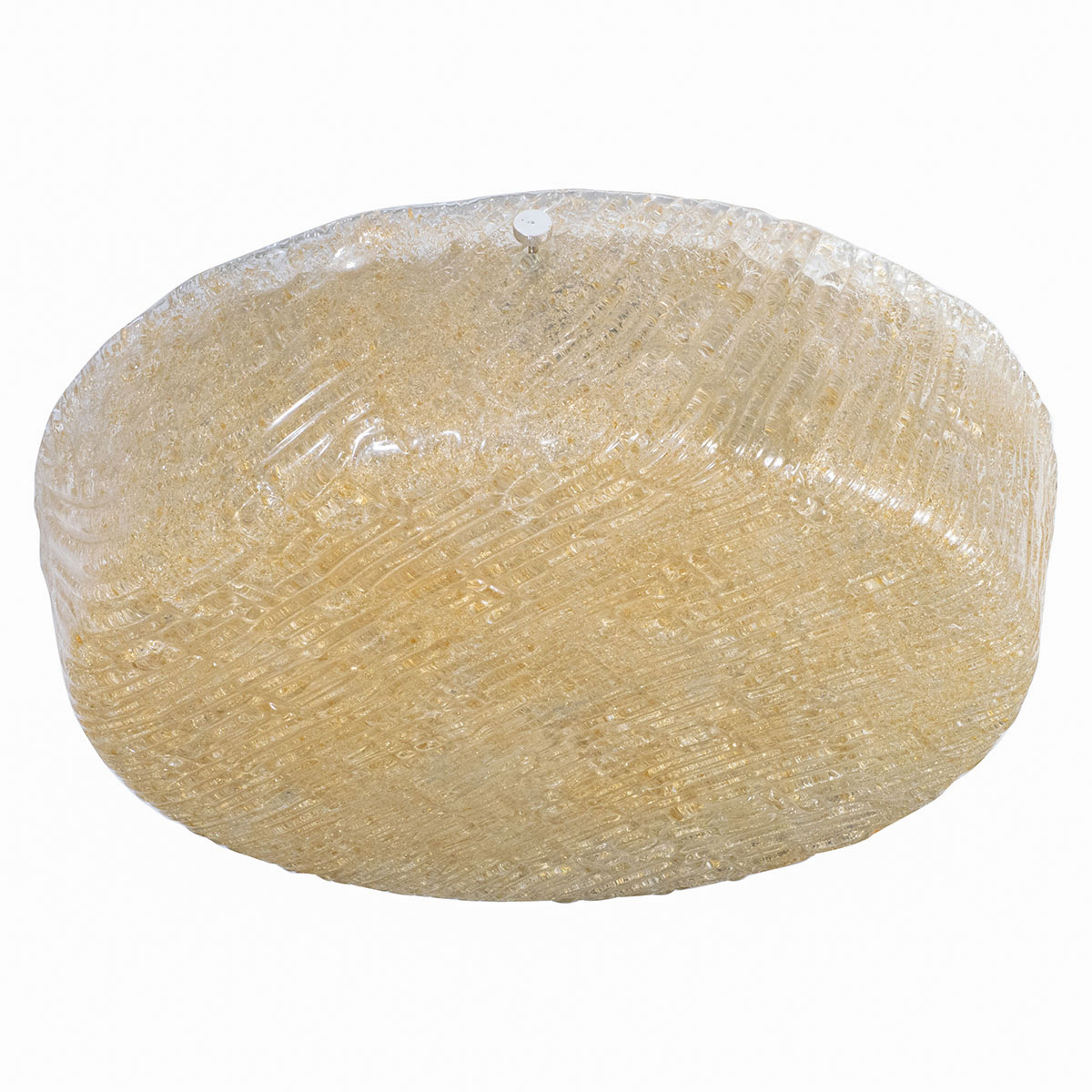 Circular golden glass textured flush mount | Flush Mounts | John Salibello