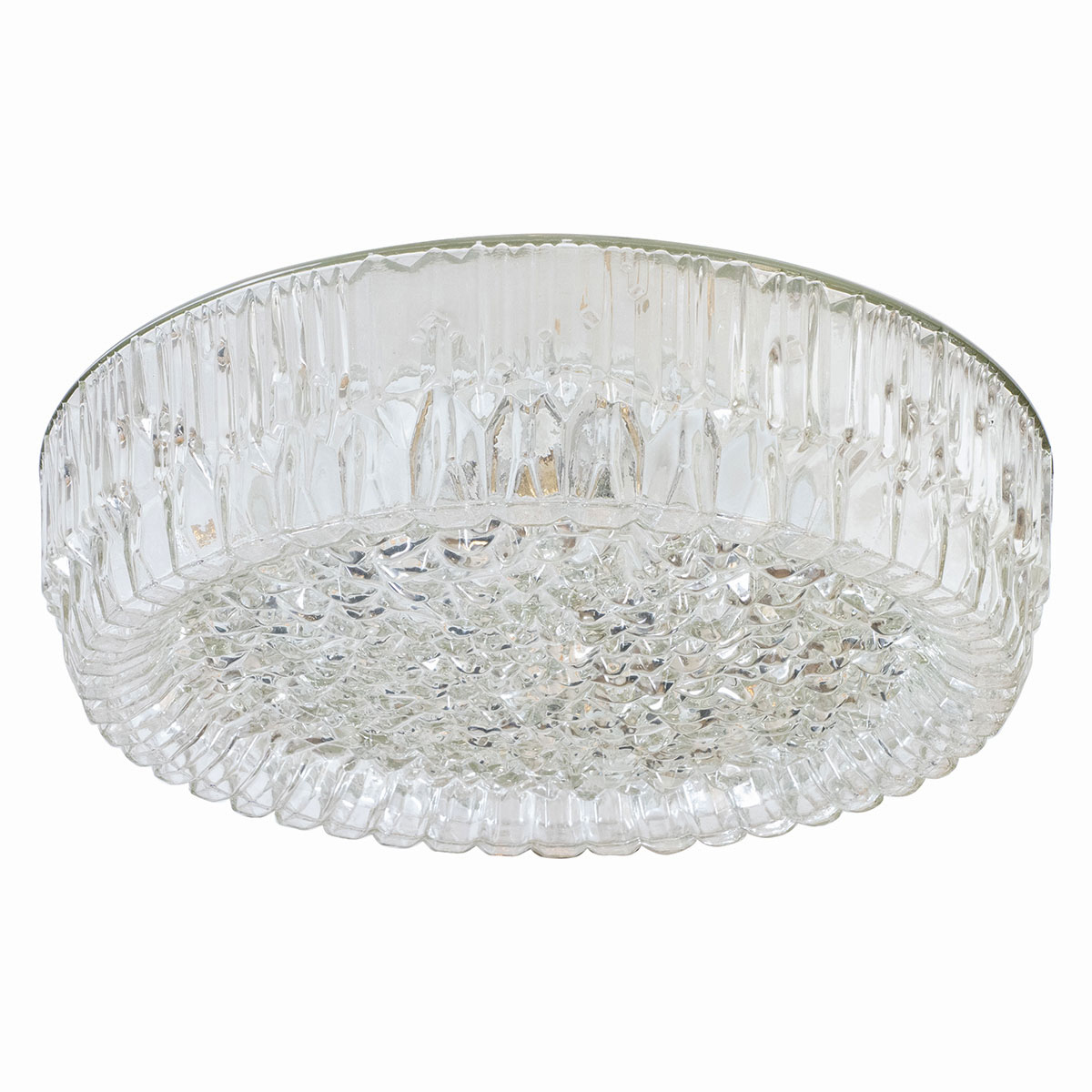 Circular round flush mount with textured glass shade | Flush Mounts ...