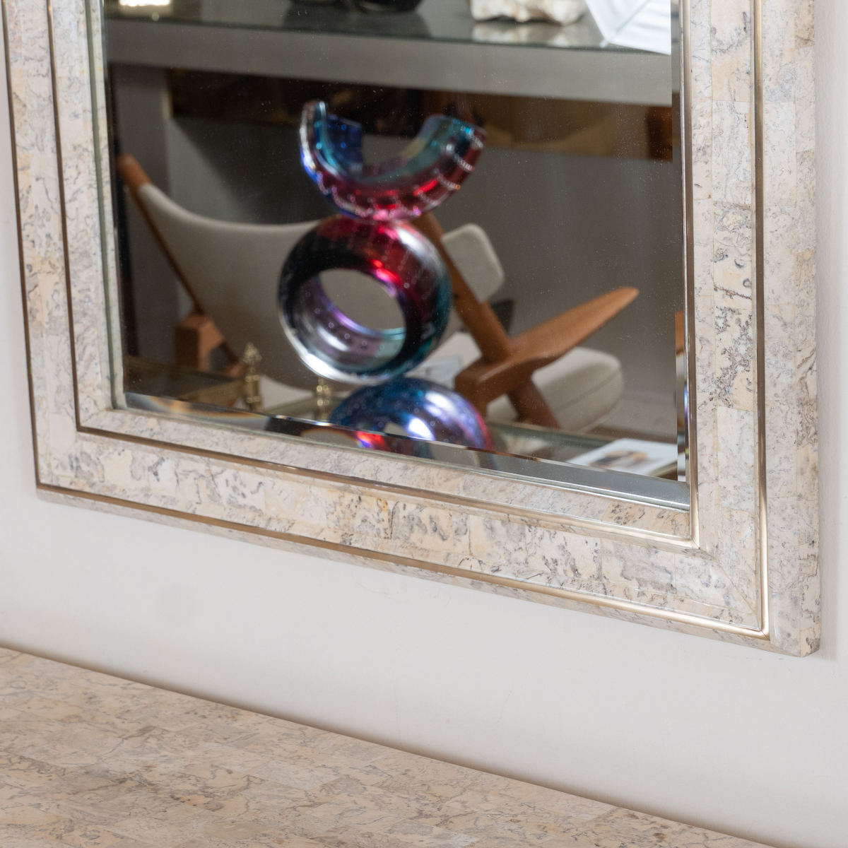 Rectangular mirror with tessellated stone | Mirrors | John Salibello