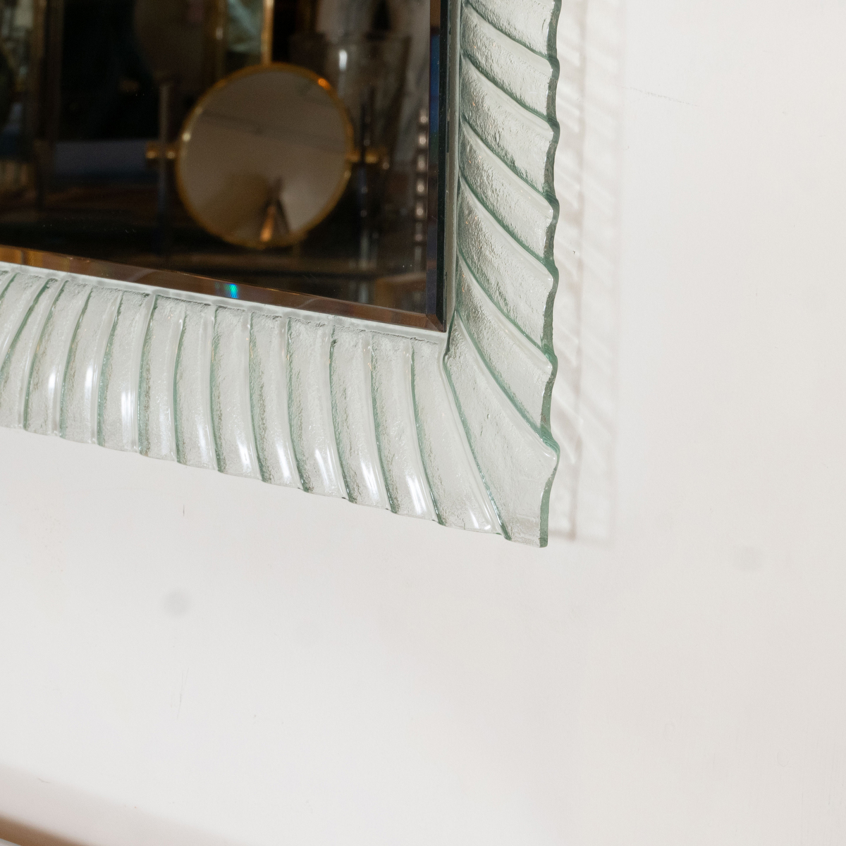 Rectangular glass scalloped surround mirror | Mirrors | John Salibello