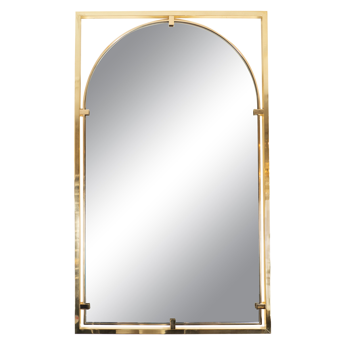Rectangular brass surround mirror with clip details | Wall | John Salibello