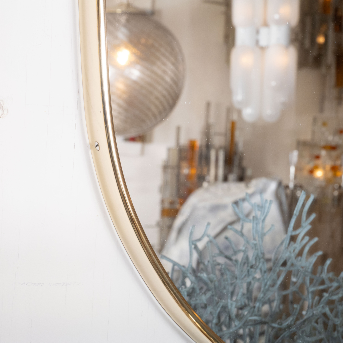 Brass surround shield form mirror | Wall | John Salibello