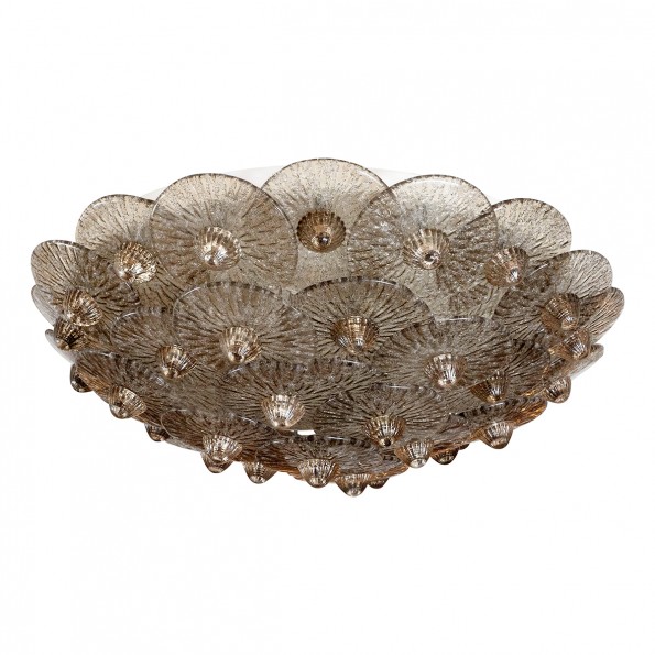 Petite circular smoked glass flush mount fixture | Flush Mounts | John ...