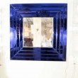 Square mirror with layered cobalt blue glass surround | Wall | John ...