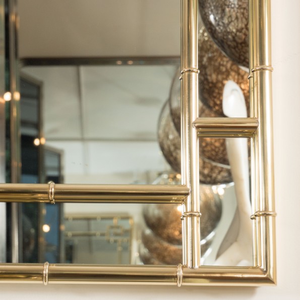 Rectangular brass mirror | Wall | John Salibello